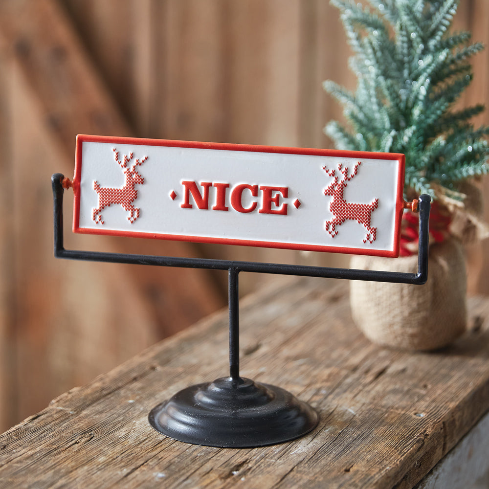 Naughty Nice Rotating Tabletop Sign – The Cottage Store